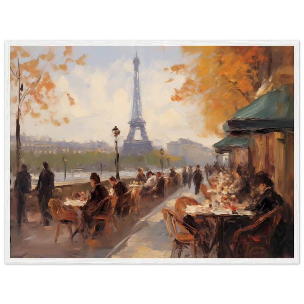 Oil Painting Paris Cafe Wall Art Painting Claude Monet Art Print Eiffel Tower Wall Art ...