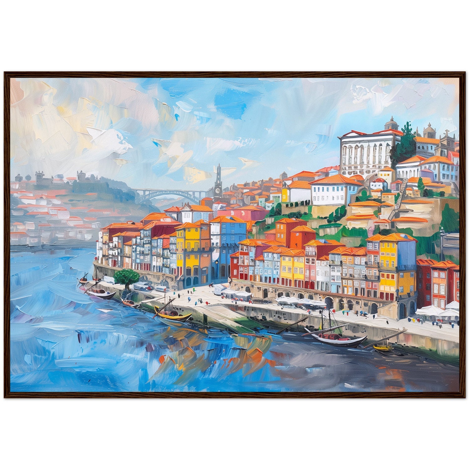 Porto Oil Painting Portugal Art Print Porto Cityscape, Portugal Wall ...