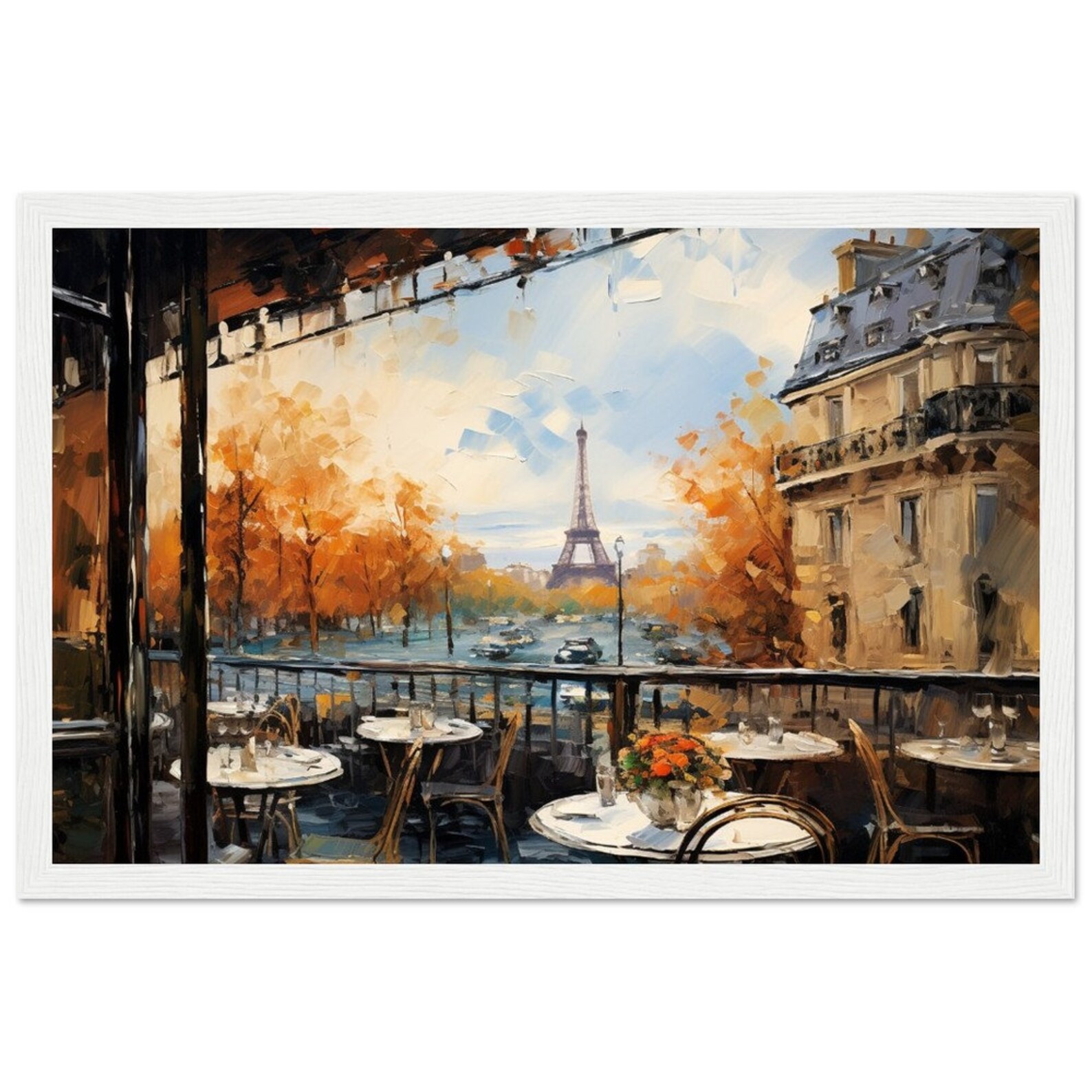 Vintage Oil Painting Paris Wall Art Paris Cafe Painting Claude Monet ...