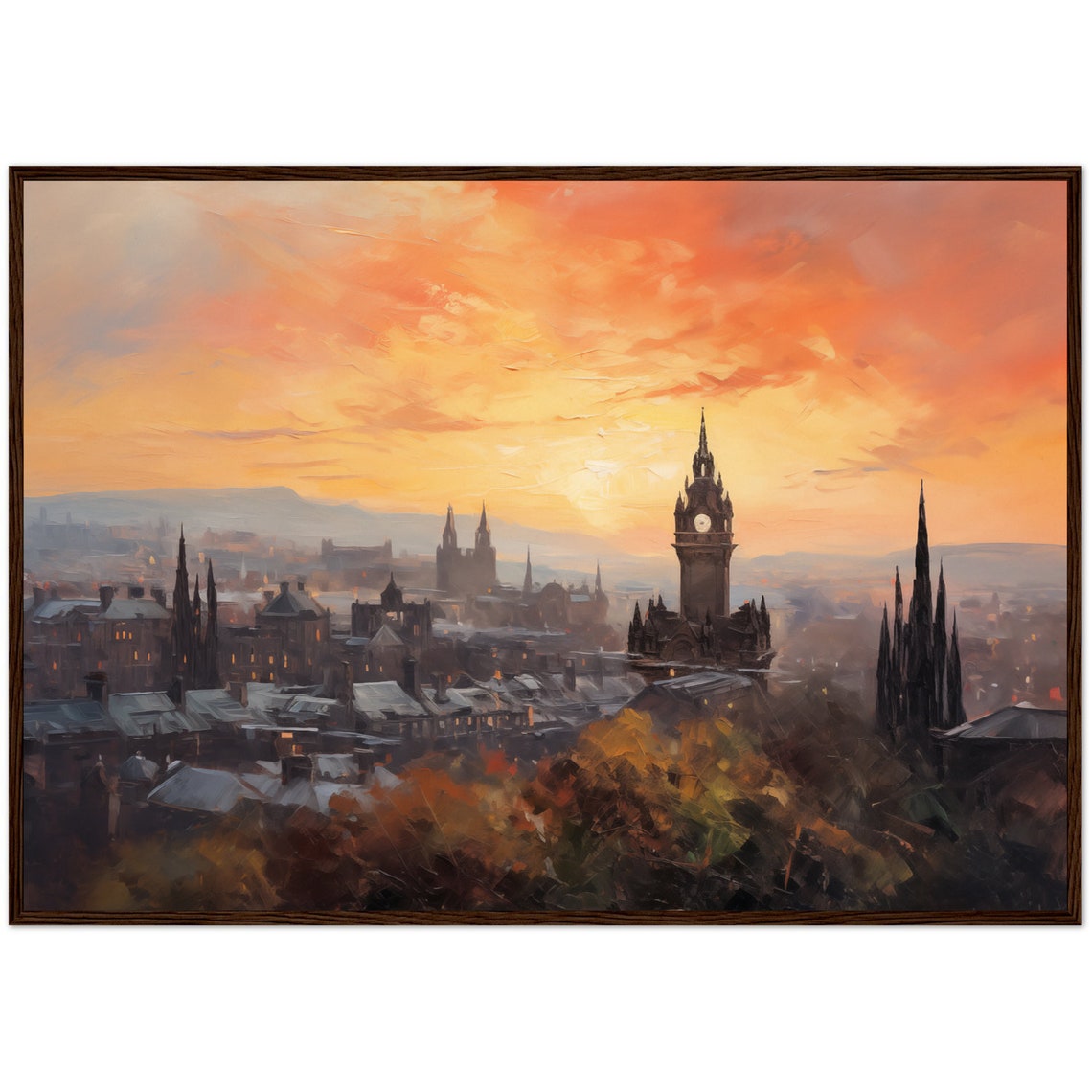 Edinburgh Oil Painting Scotland Art Print Edinburgh Vintage Painting ...