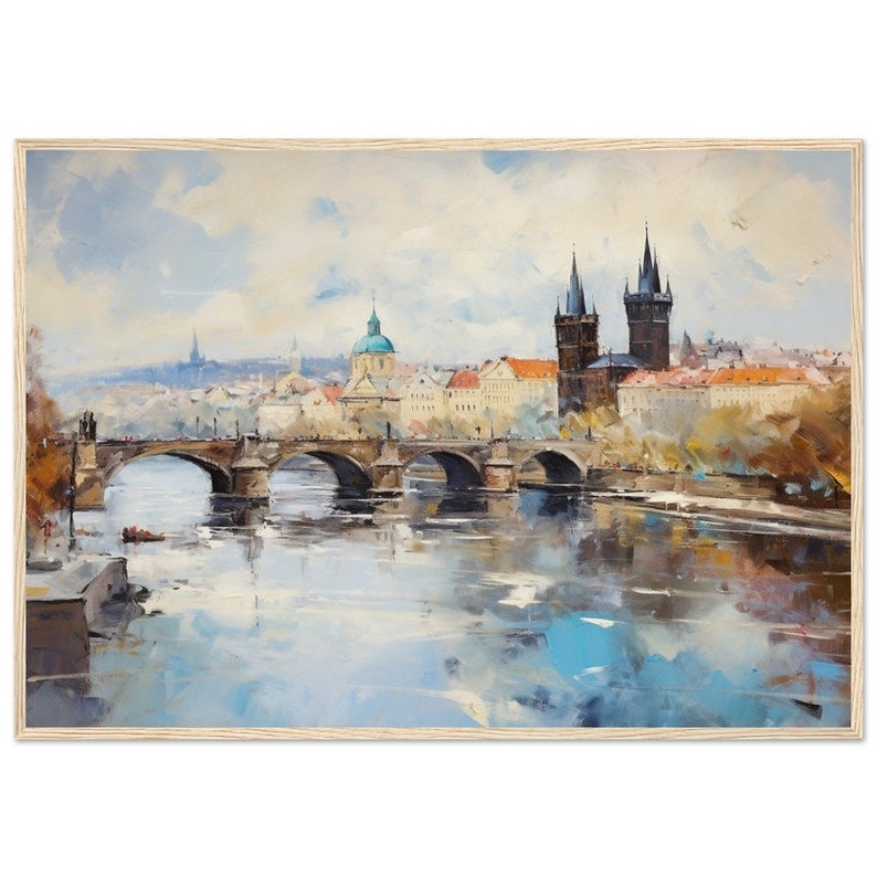 Oil Painting Prague City Wall Art Impressionism Cityscape Art - Etsy