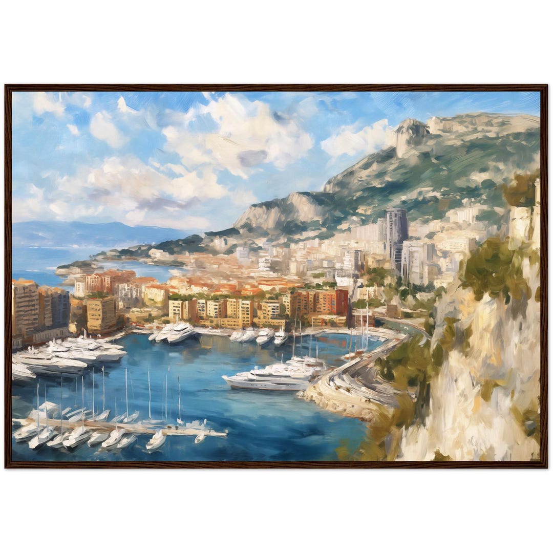 Monaco Monte Carlo Oil Painting Art Print Monaco Habour Art Print ...