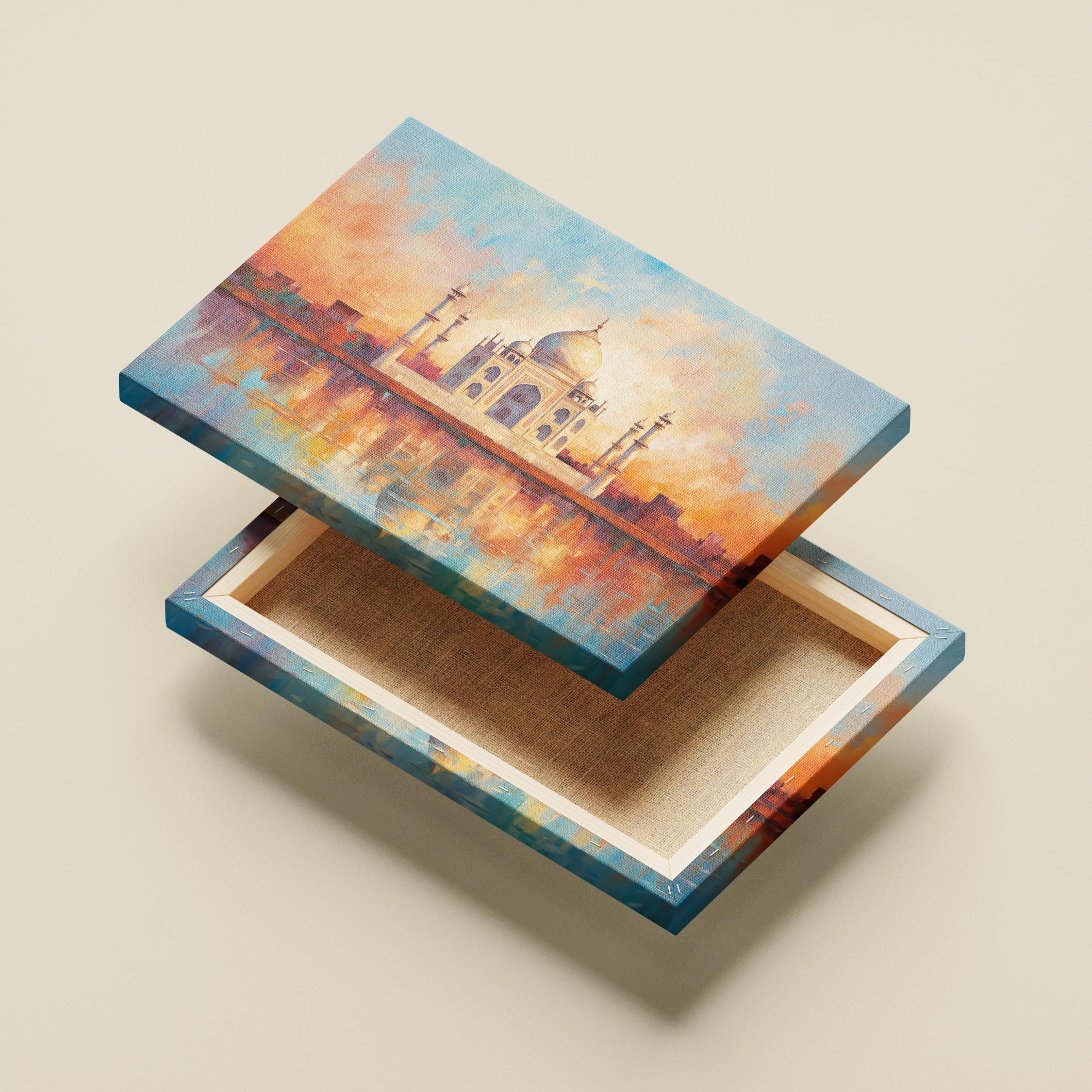 Taj Mahal During Sunrise Oil Painting Impressionism Painting by Claude ...