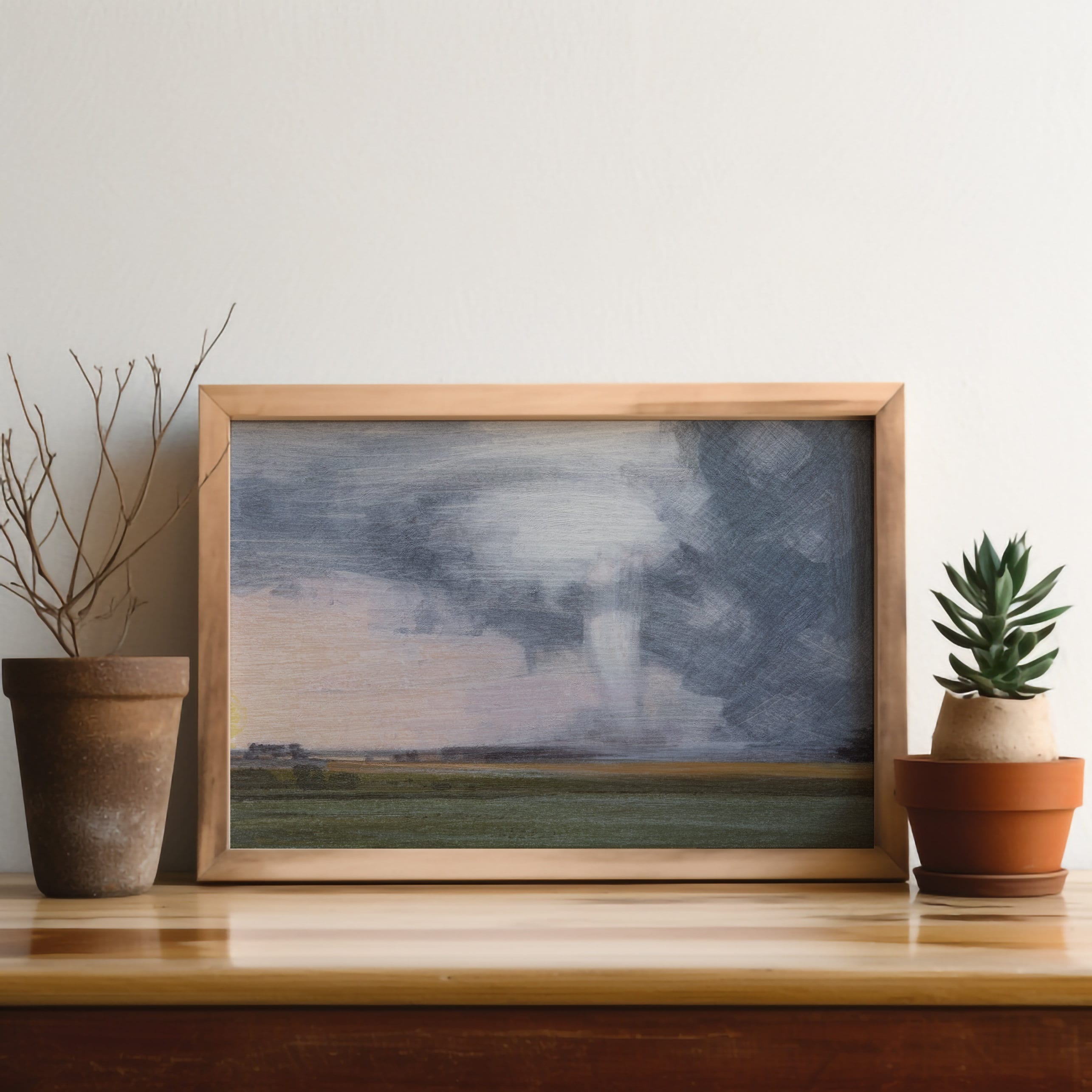 Tornado in Landscape Painting Nature Disaster Art - Etsy