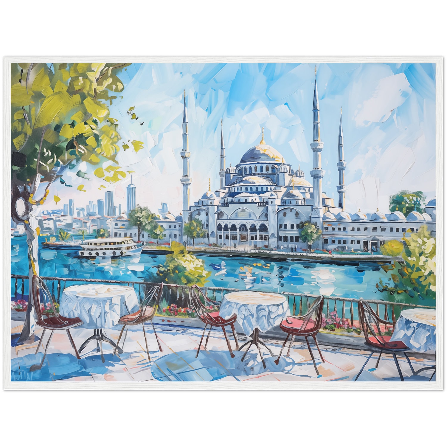 Istanbul Painting Turkey Art Print Wall Art Istanbul Blue Mosque ...