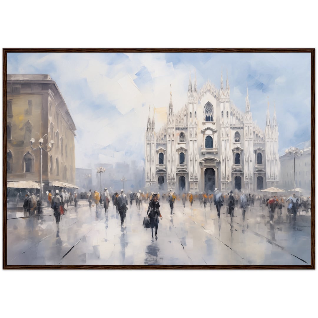 Milan Cathedral Oil Painting Milan Duomo Art Print, Italy Painting ...