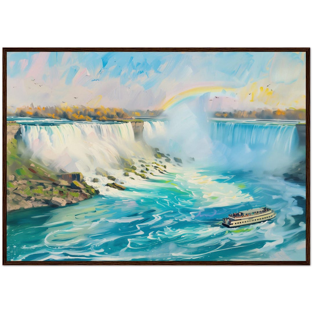 Niagara Falls Painting Art Print Waterfall Scenic Landscape Wall Art ...