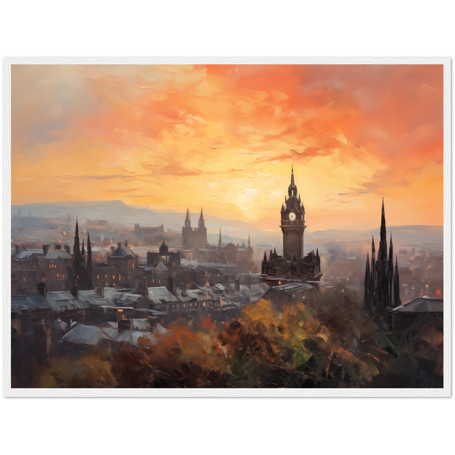 Edinburgh Oil Painting Scotland Art Print Edinburgh Vintage Painting ...