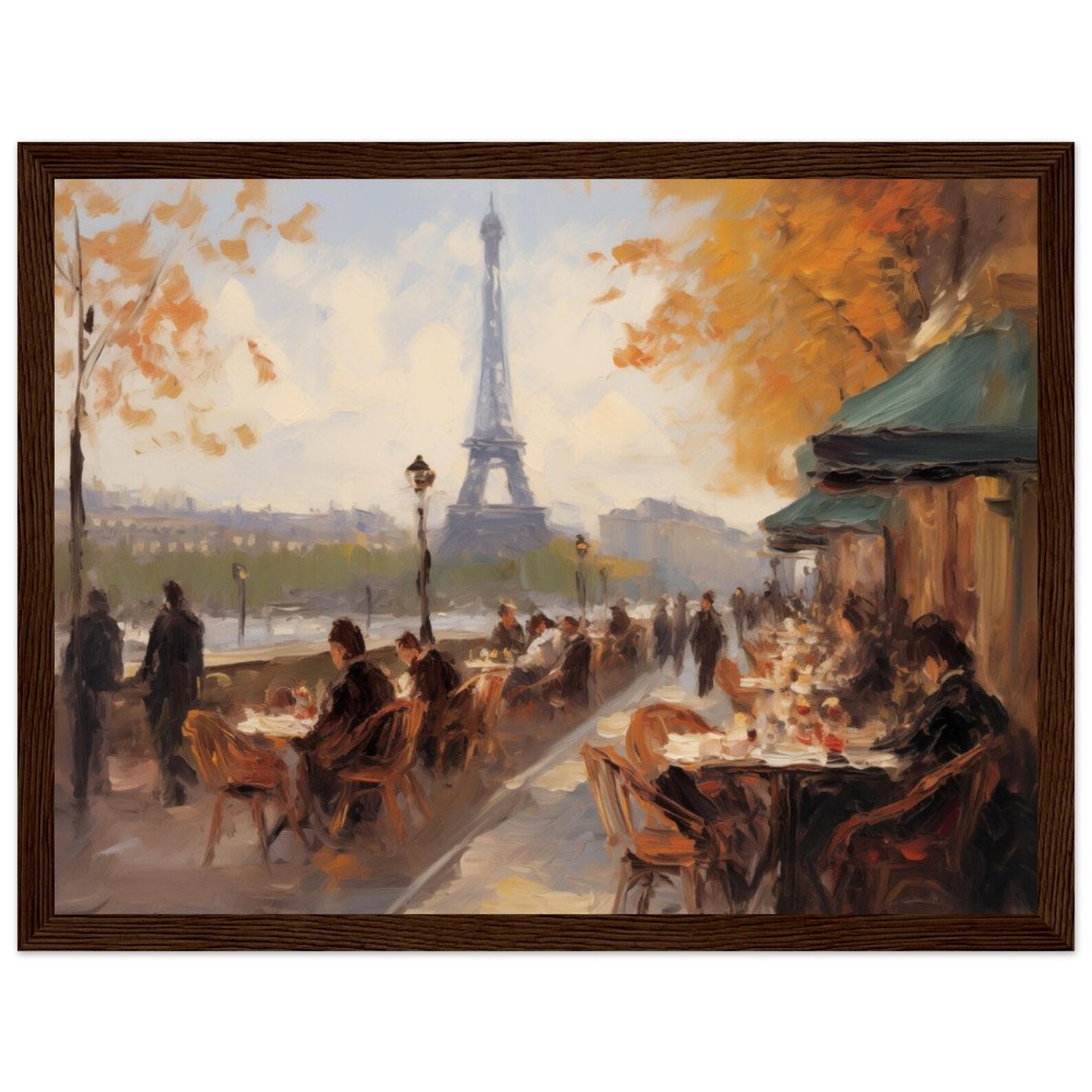 Oil Painting Paris Cafe Wall Art Painting Claude Monet Art Print Eiffel ...
