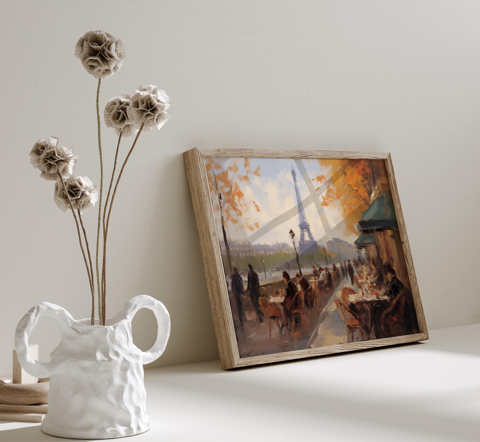 Oil Painting Paris Cafe Wall Art Painting Claude Monet Art Print Eiffel ...