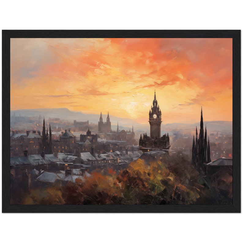 Edinburgh Oil Painting Scotland Art Print Edinburgh Vintage Painting ...