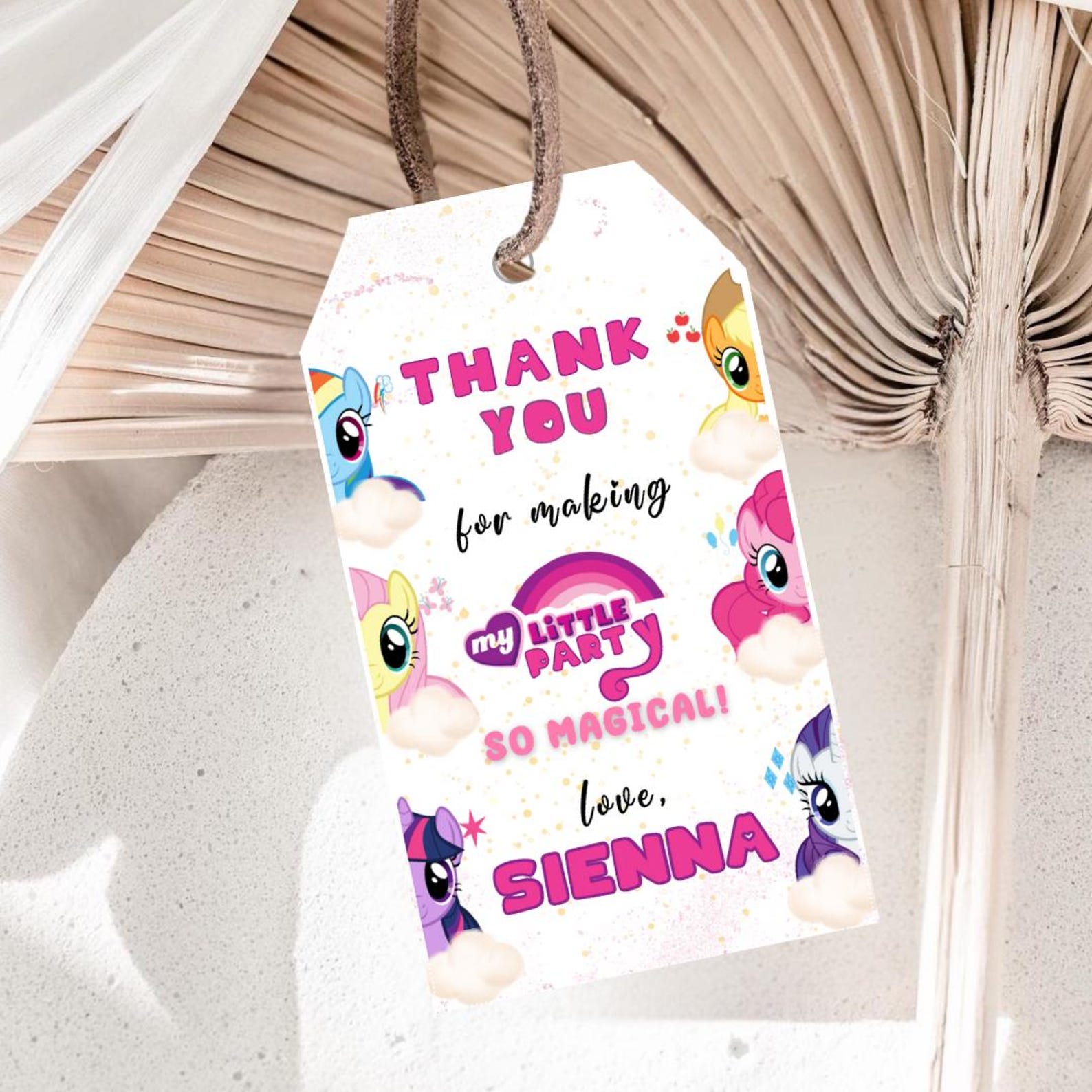 Editable My Little Pony Thank You Tags: Printable Canva Template ...