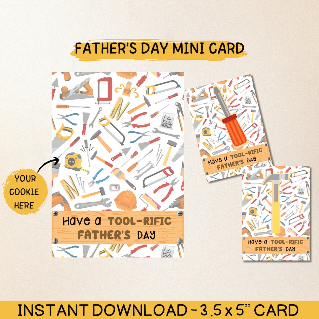 Father's Day Tools Cookie Card Dad Card (printable PDF) - Etsy