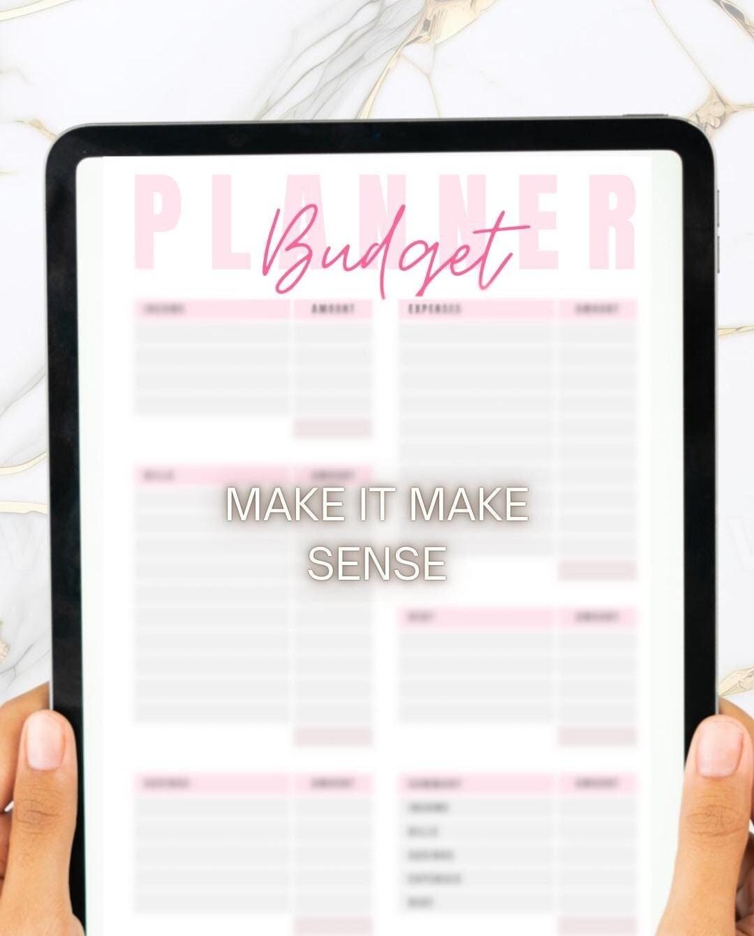 Pink Income Budgeting Planner Printable One-page Budget Tracker for ...