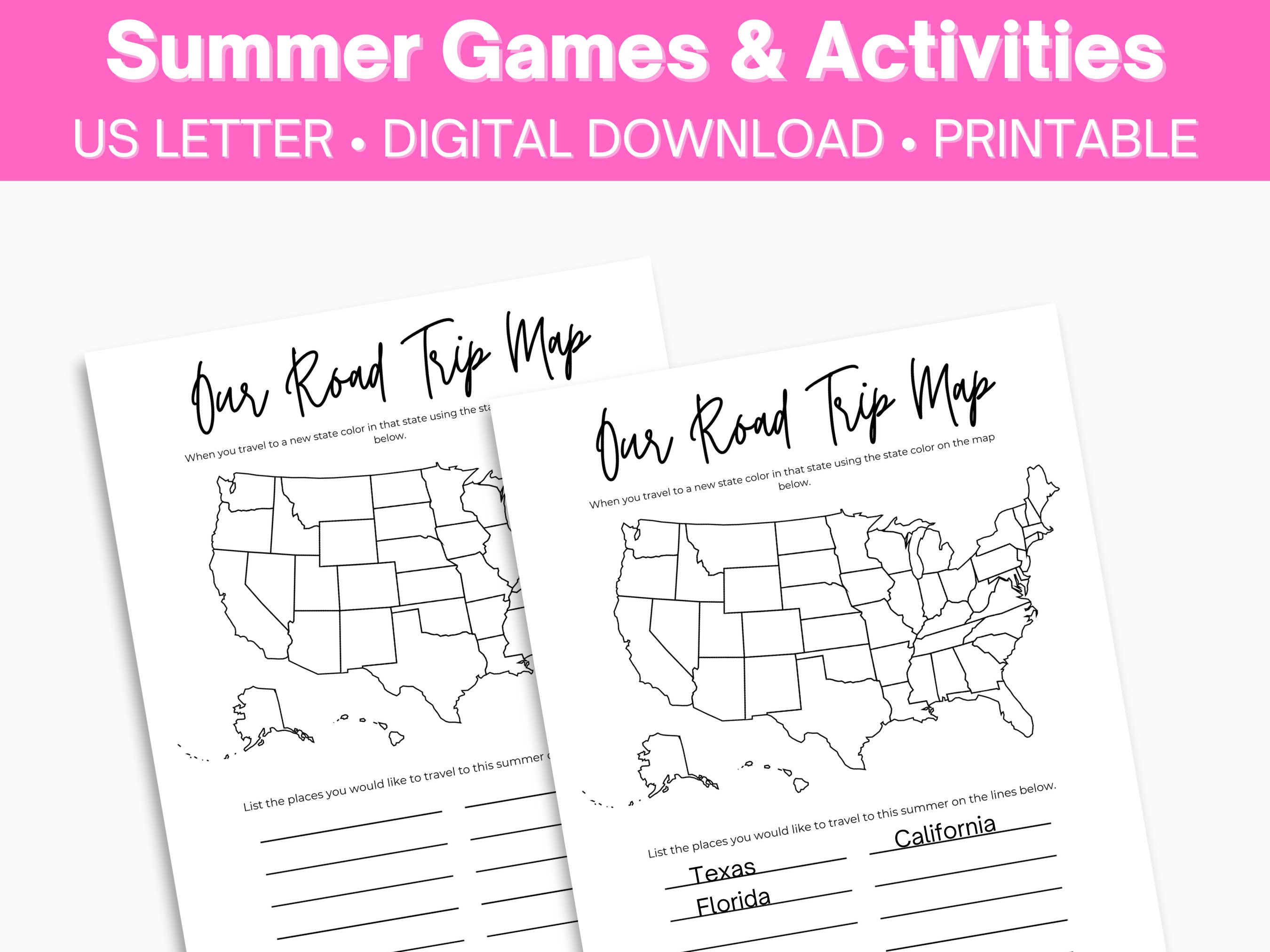 Summer Travel Games Digital Download Printable - Etsy