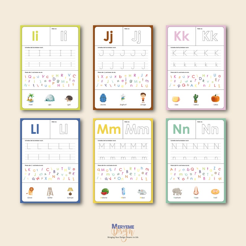 Worksheets Alphabet Writing Learning PDF Printable - Etsy