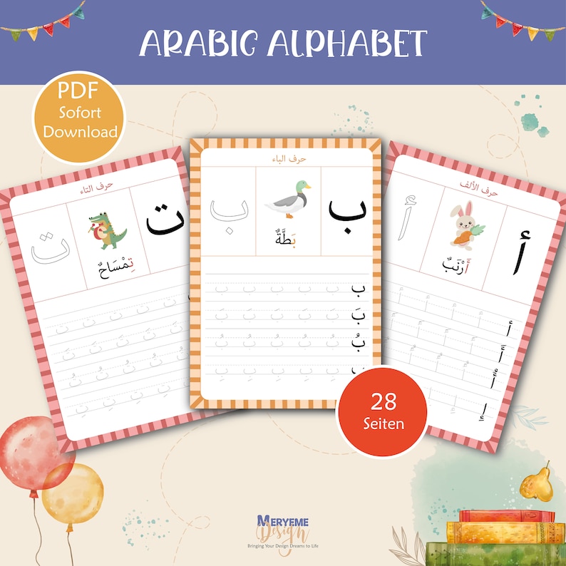 Arabic Letters Workbook - Arabic Alphabet Worksheets - Pdf Download ...