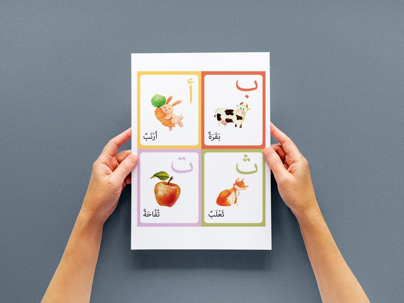 Arabic Alphabet Flashcards for Kids | Printable PDF - Etsy Australia