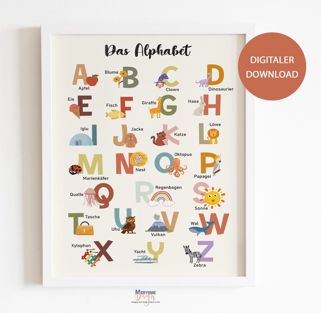 Alphabet Poster for Kids – ABC Poster – Digital Download - Etsy UK