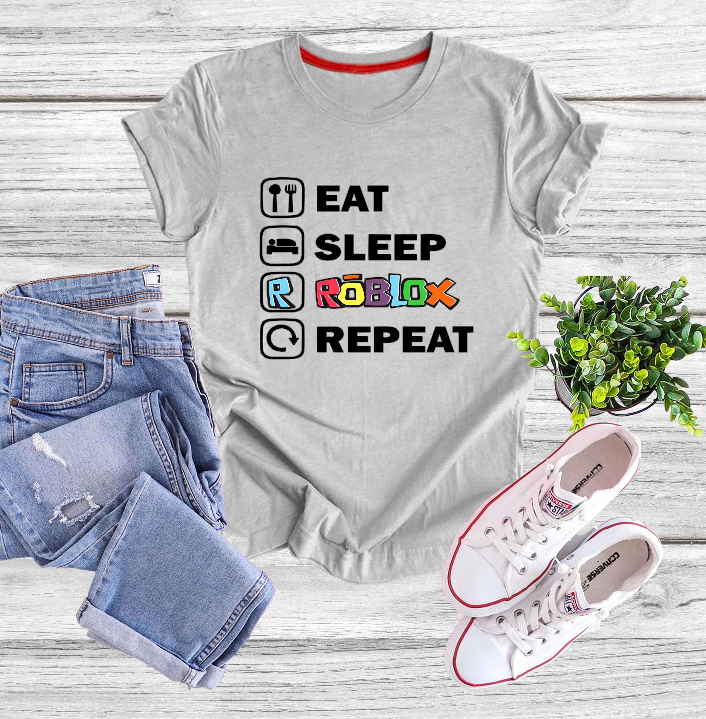 Eat Sleep Roblox Repeat Shirt Roblox Pieces Shirt Roblox - Etsy
