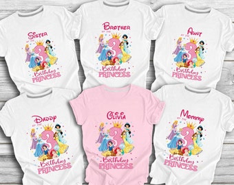 Custom Disney Princess Birthday Shirt, Personalized Disney Princess Shirt, Birthday Princess ...