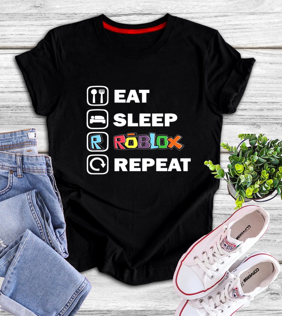 Eat Sleep Roblox Repeat Shirt, Roblox Pieces Shirt, Roblox Shirt ...