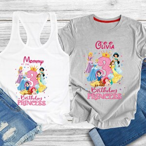 Custom Disney Princess Birthday Shirt, Personalized Disney Princess Shirt, Birthday Princess ...