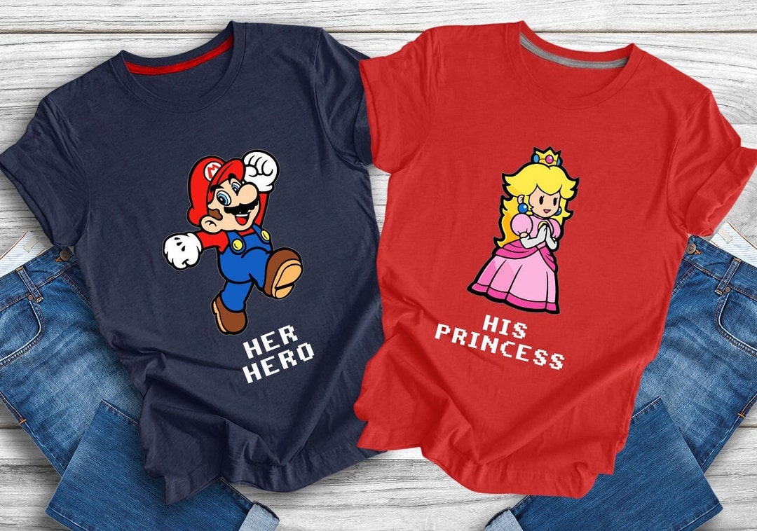 Her Hero and His Princess Matching Couples Shirts, Super Mario ...