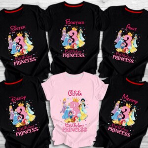 Custom Disney Princess Birthday Shirt, Personalized Disney Princess Shirt, Birthday Princess ...