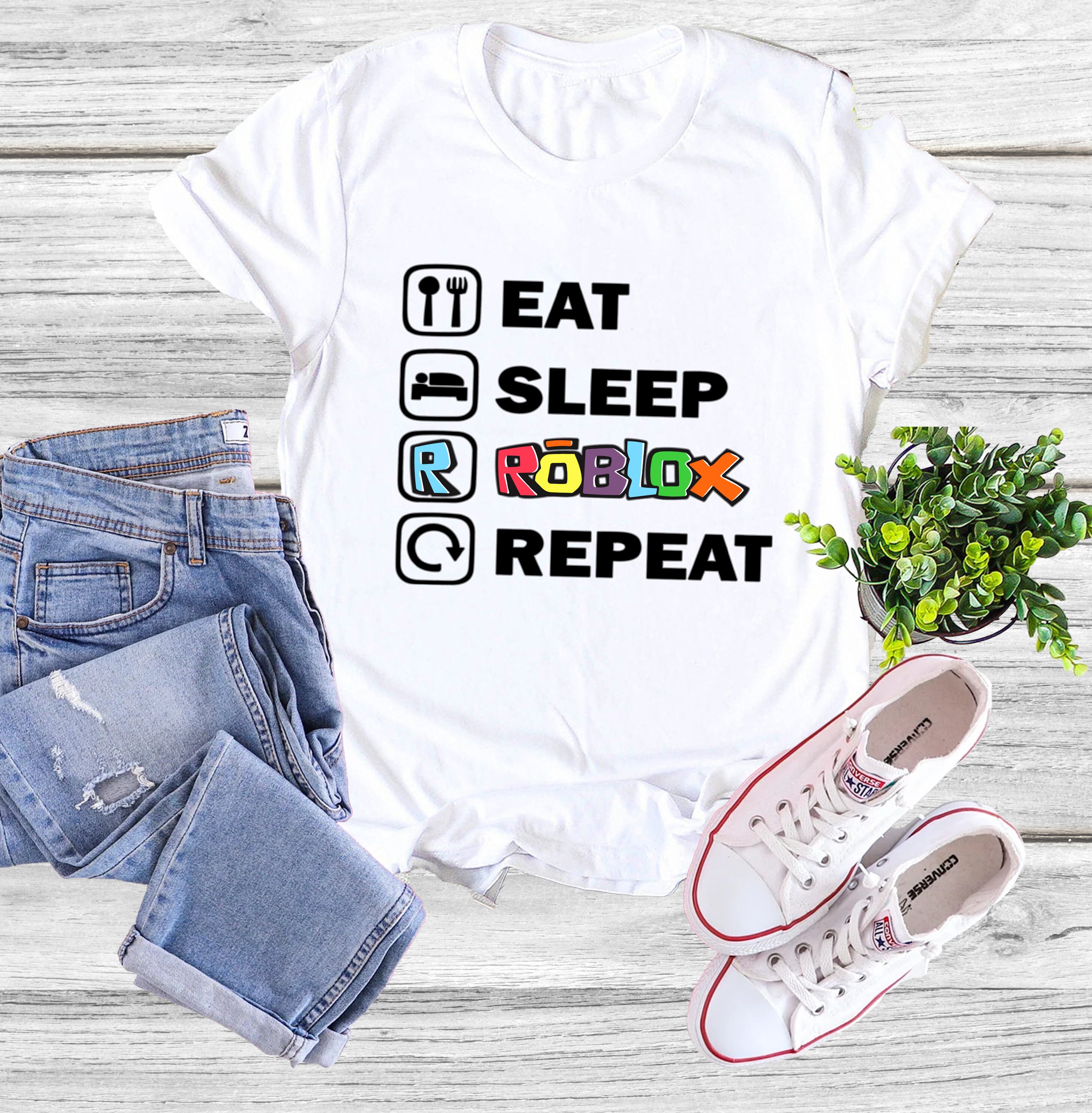 Eat Sleep Roblox Repeat Shirt Roblox Pieces Shirt Roblox - Etsy