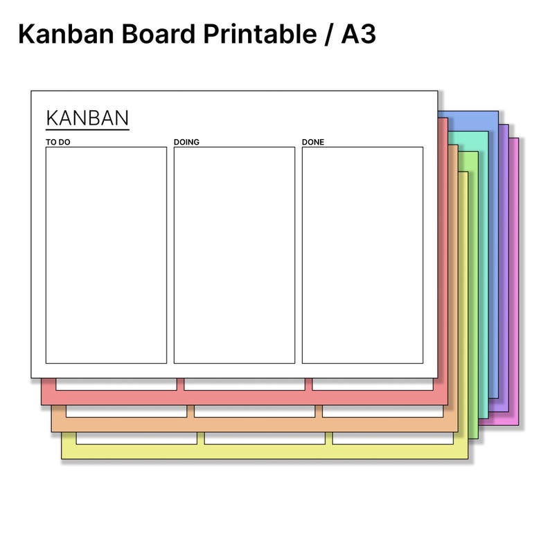 Kanban Board Printable / A3 / Task Board / Productivity Board / Productivity Printable / Task ...