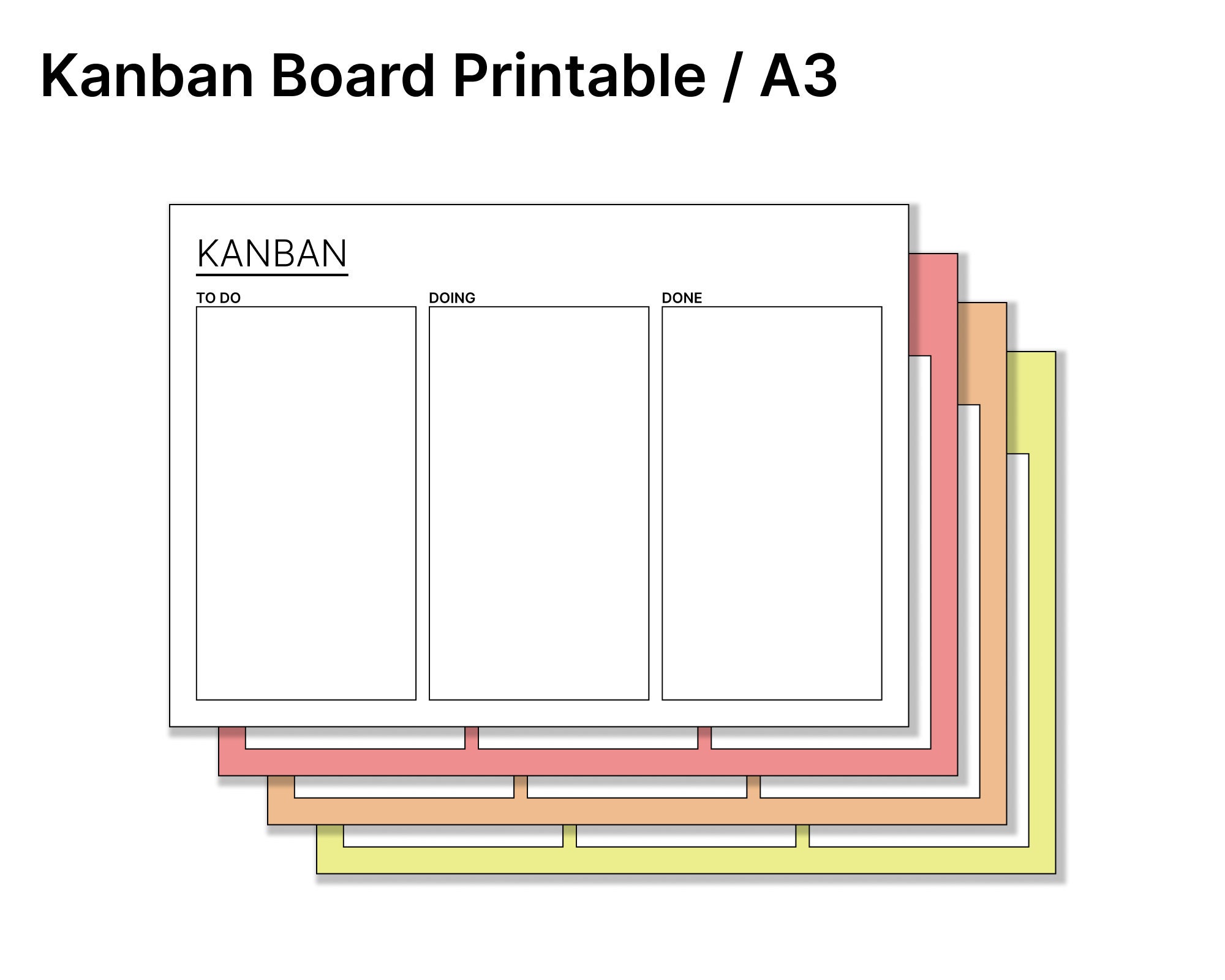 Kanban Board Printable / A3 / Task Board / Productivity Board ...