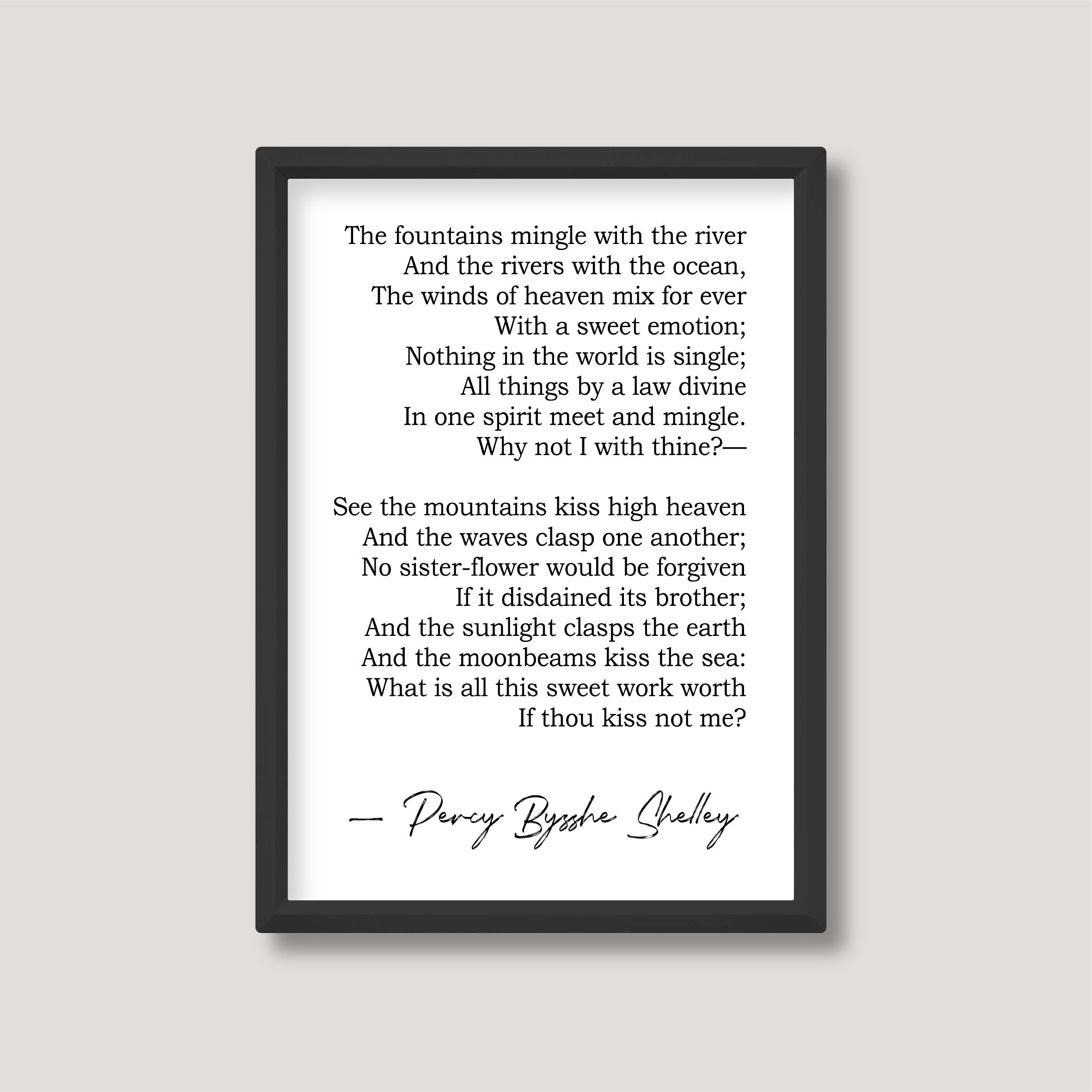 Love’s Philosophy by Percy Bysshe Shelley | Poem Literacy Literature ...