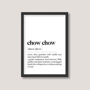 Chow Chow | Dog Breed Definition Print | Minimalist Black and White ...