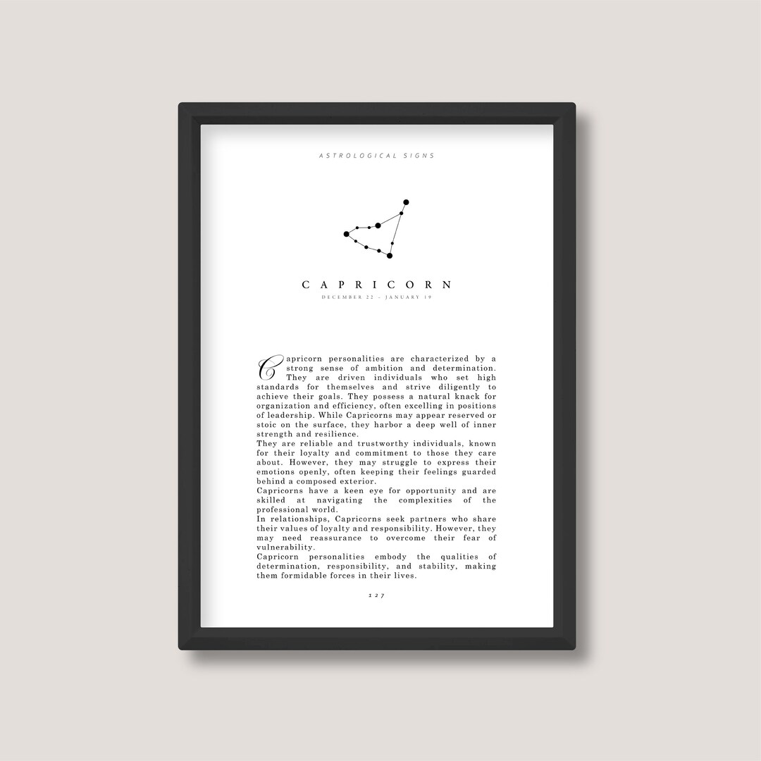 Capricorn Constellation | Star Sign Zodiac Definition Print ...