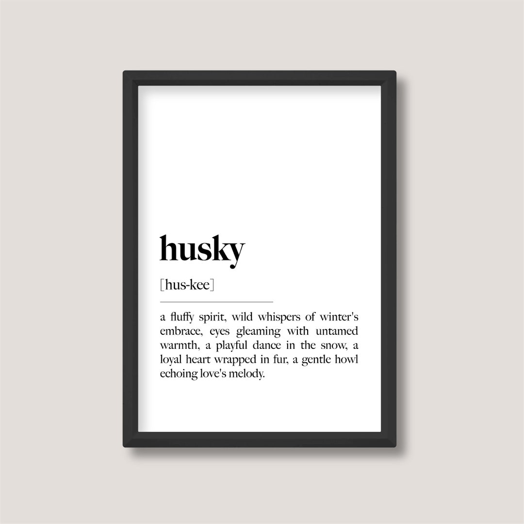 Husky | Dog Breed Definition Print | Minimalist Black and White Wall ...