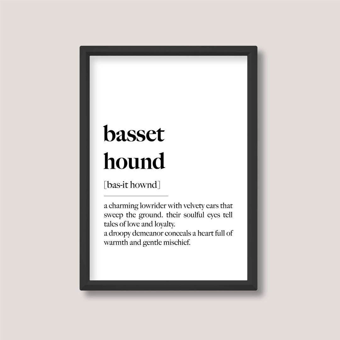 Basset Hound | Dog Breed Definition Print | Minimalist Black and White ...