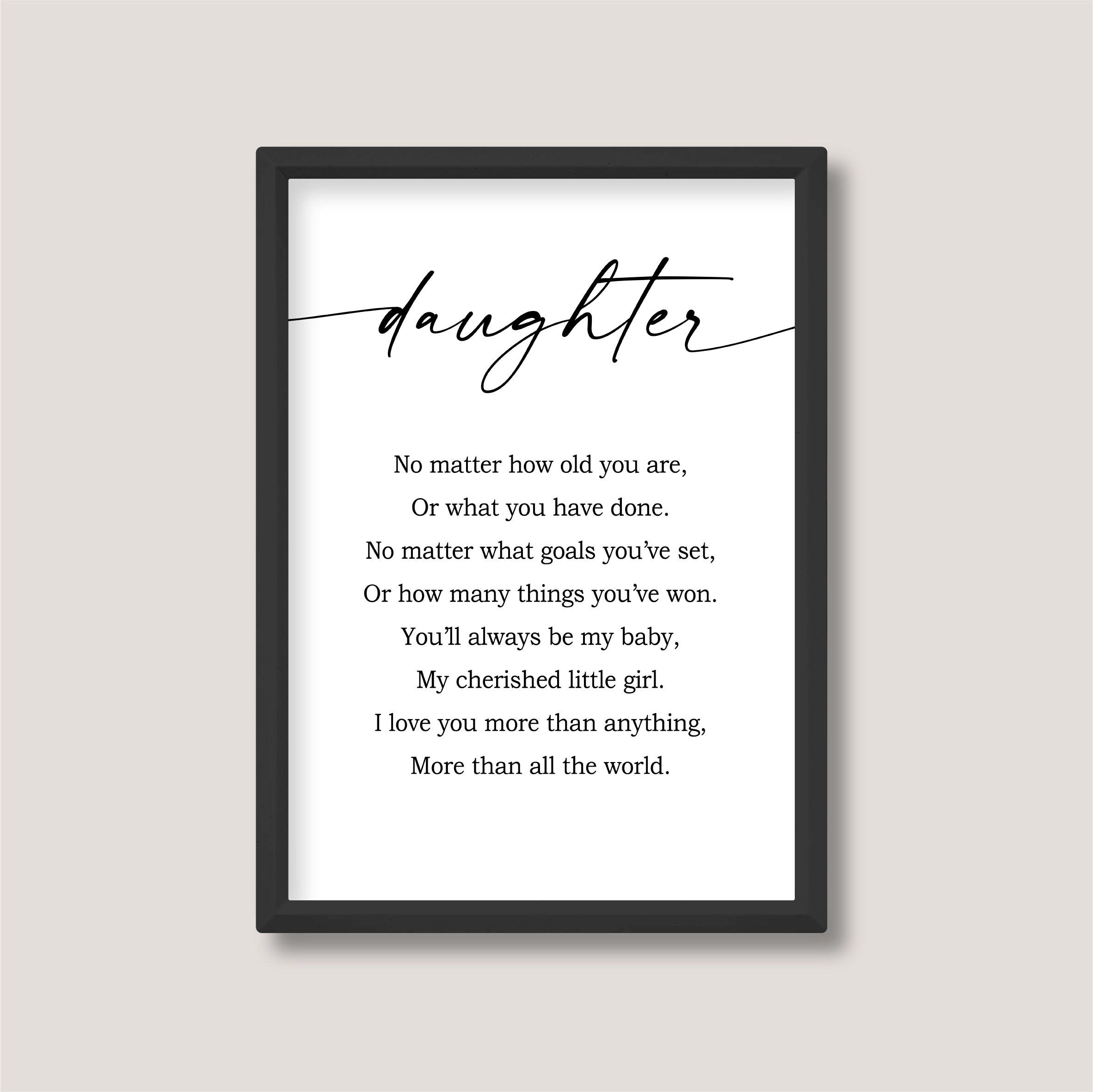 To My Daughter Poem | Gift From Parent | Heartfelt Meaningful ...