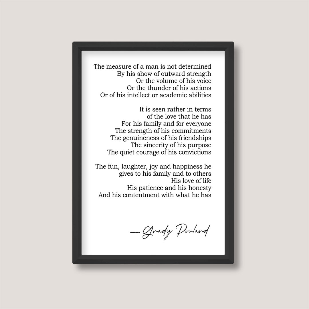The Measure of A Man Poem by Grady Poulard | Love Relationship Poem ...
