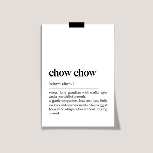 Chow Chow | Dog Breed Definition Print | Minimalist Black and White ...