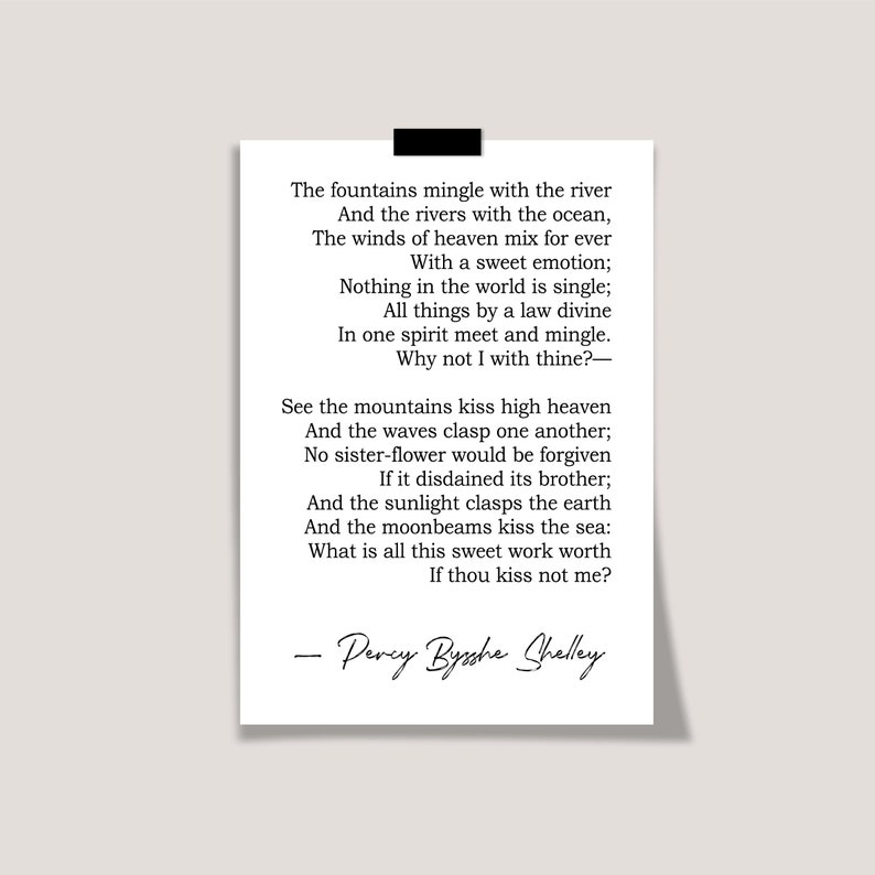 Love’s Philosophy by Percy Bysshe Shelley | Poem Literacy Literature ...