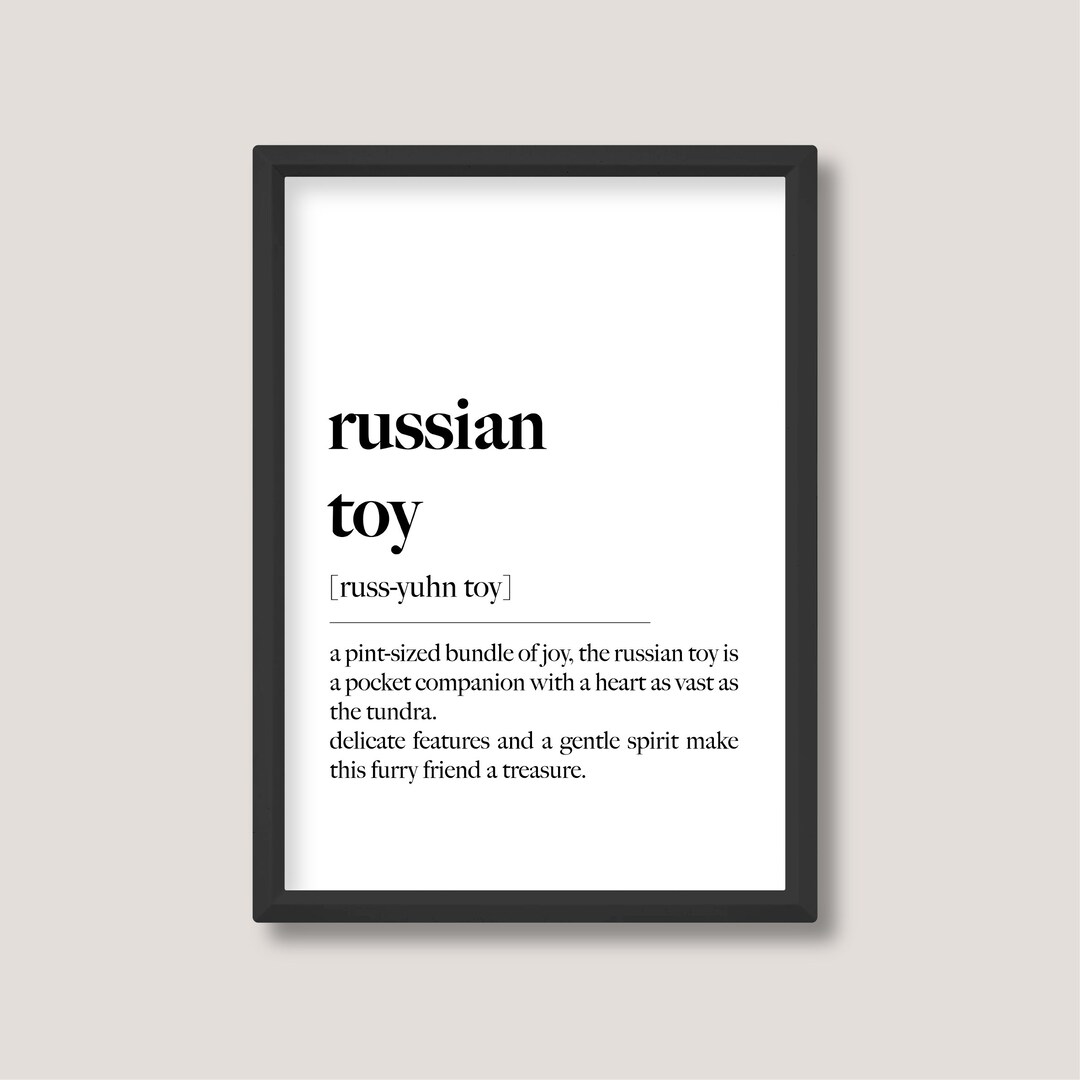 Russian Toy | Dog Breed Definition Print | Minimalist Black and White ...
