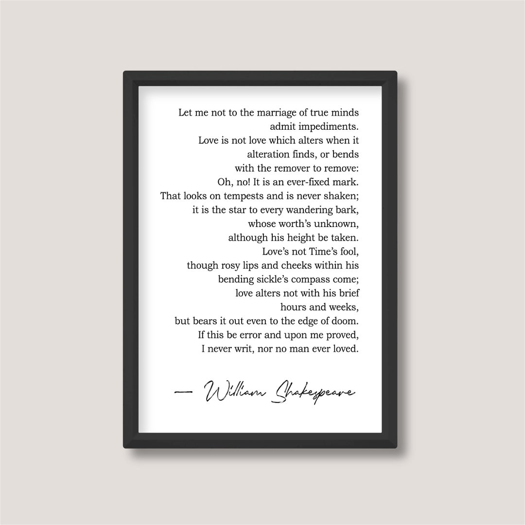 Sonnet 116 by William Shakespeare | Love Relationship Poem Literature ...