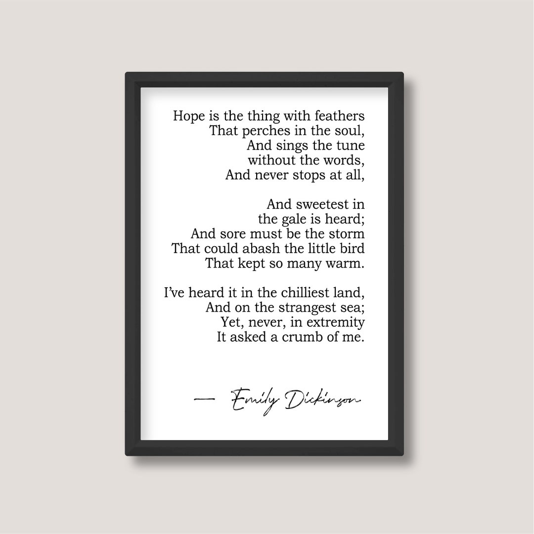 Hope is the Thing With Feathers by Emily Dickinson | Uplifting Poem ...