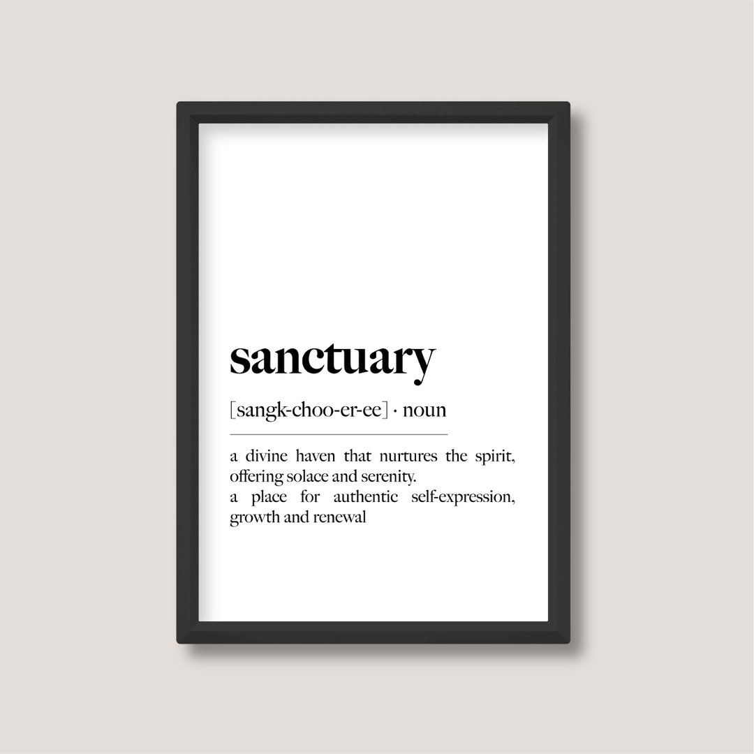 Sanctuary | Definition Print | Minimalist Black and White Wall Art | A5 ...