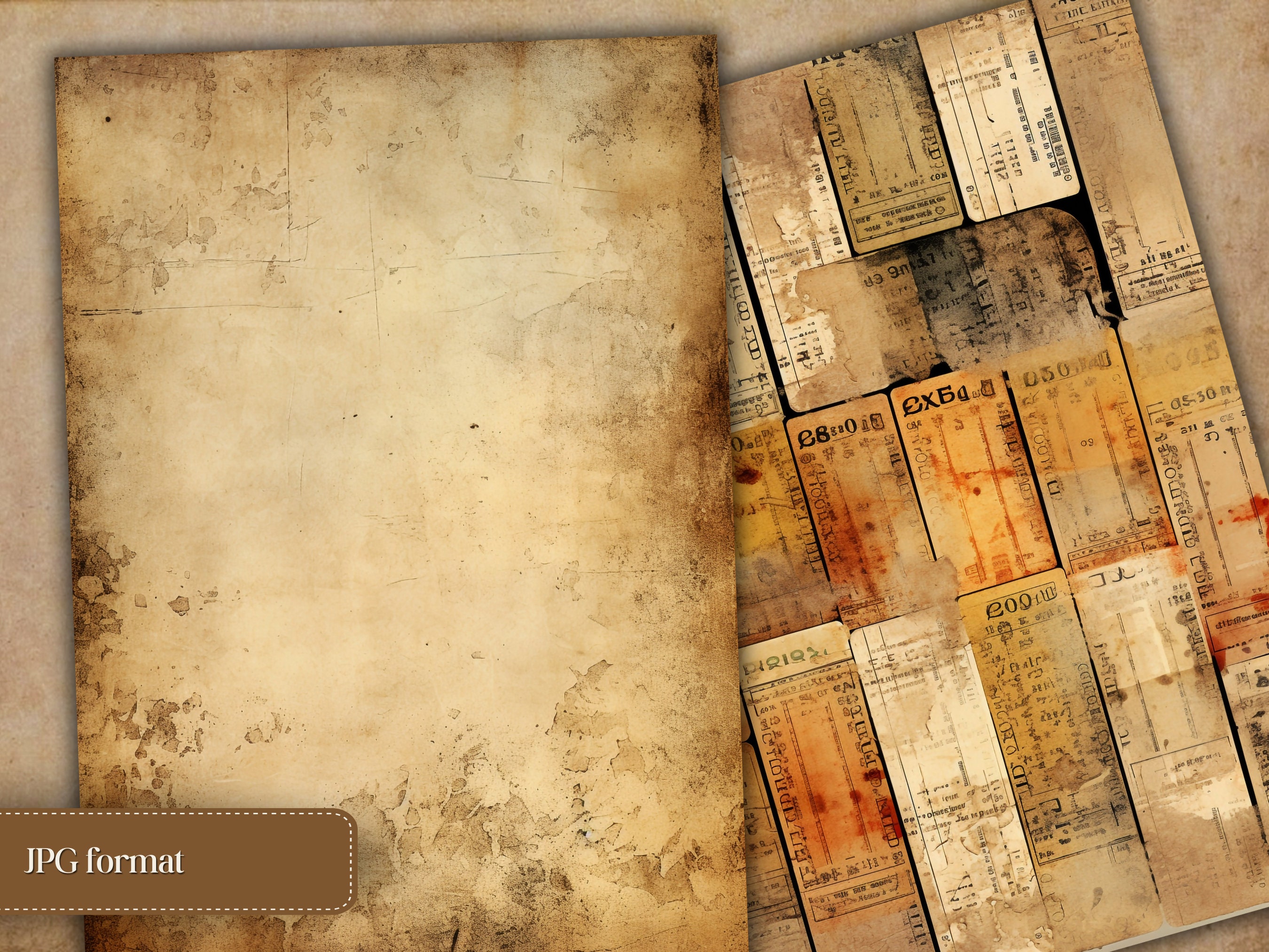 Vintage Grunge Junk Journal Papers, Shabby Chic Junk Journal Kit, Brown ...