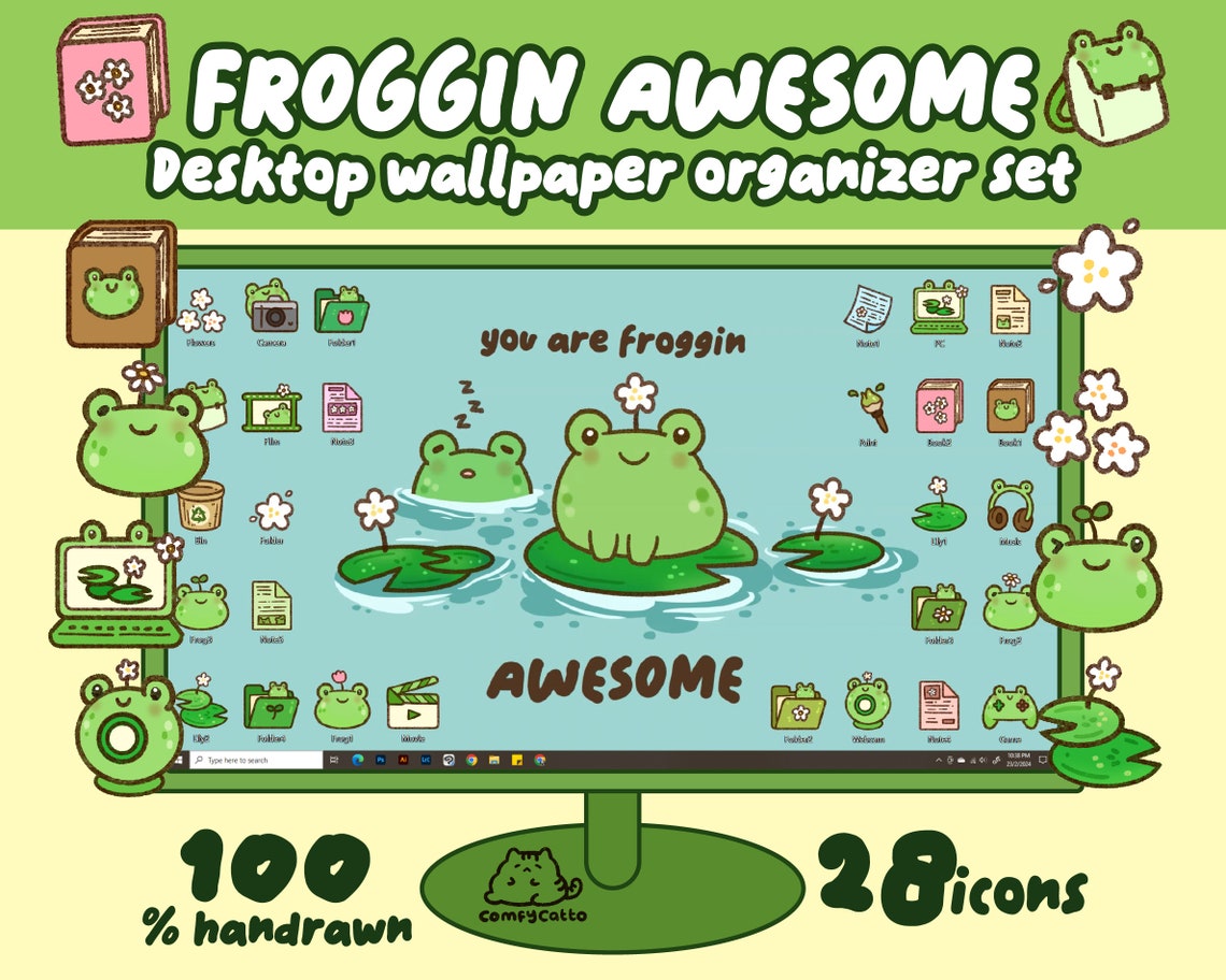 Animated Frog Desktop Wallpaper Frog Wallpaper Organizer Set Cute ...