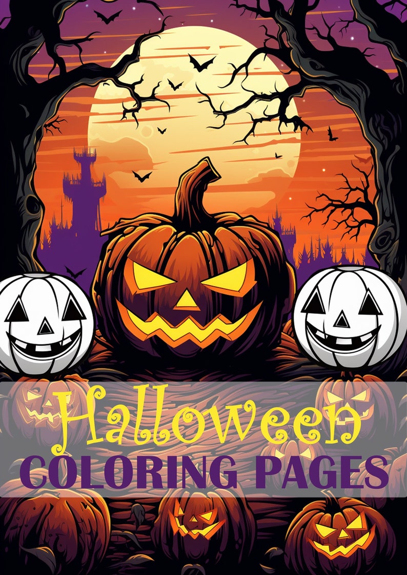 Halloween Coloring Pages| Digital Download| Dibujos Para Colorear Para ...