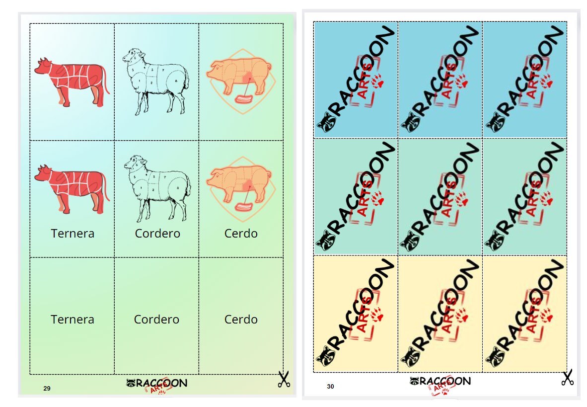 99 Printable Montessori Cards Learning Spanish Food and Drinks - Etsy