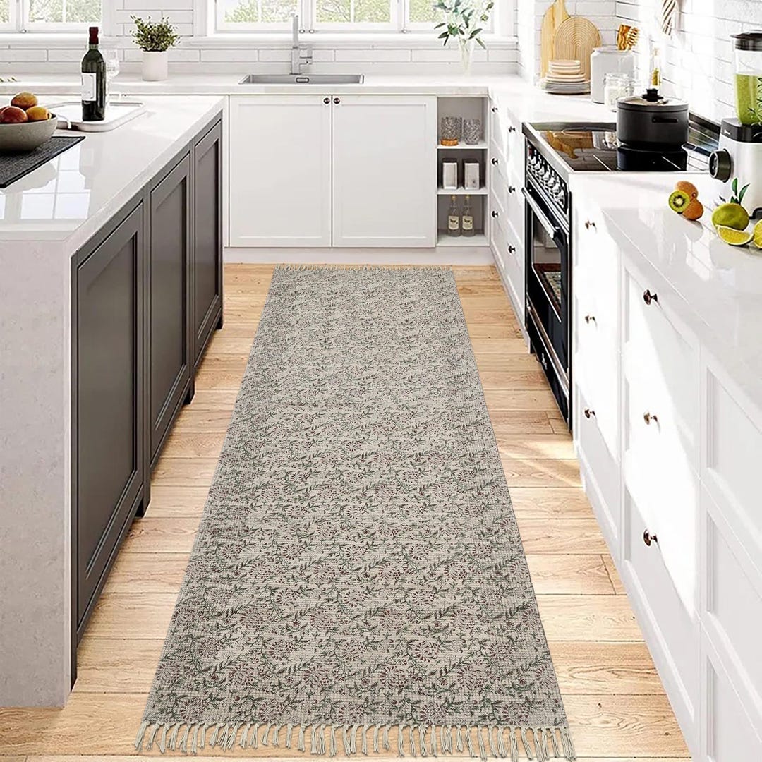 Cotton Runner Rug Hallway Stair Runner Hand Woven Runner Dhurrie Cotton ...
